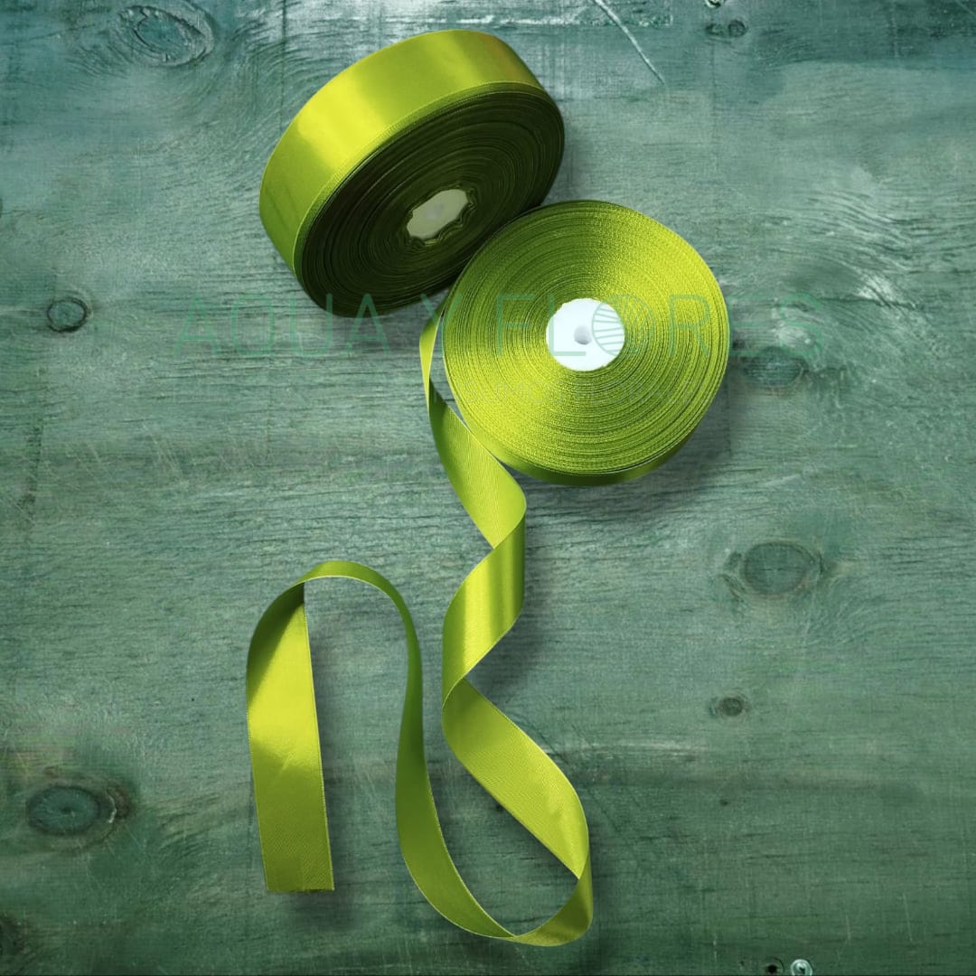 Cinta Satín Verde Oliva 3.5 cms. x 100 mts. - Aqua y Flores - Importadora de Insumos Florales